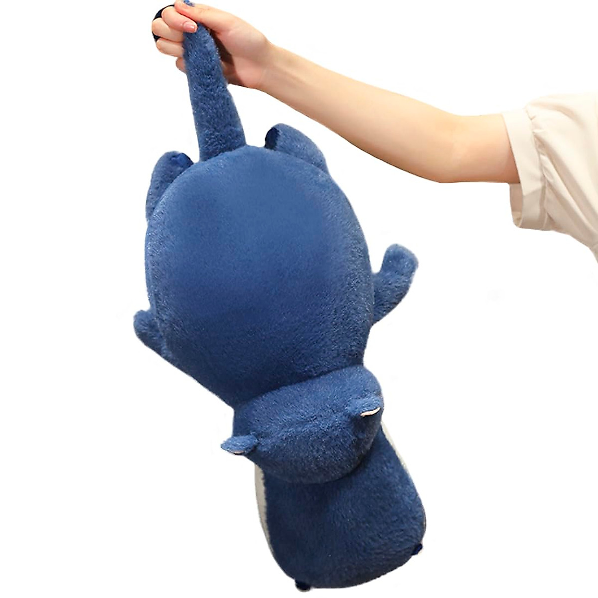 ELAINREN Furry Hippo Plush Pillow Ultra-Soft Blue Hippopotamus Stuffed Animals Toy,Kawaii Jungle River Horse Plushie Dolls Gifts/23.6''