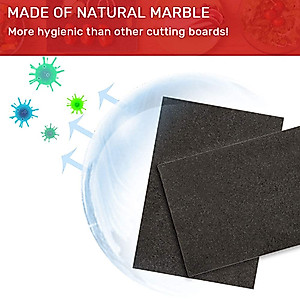 Diflart Natural Black Granite Cutting Board for Kitchen 16x20 Inch,with Non-Slip Feet, Large Stone Pastry Slab for Baking