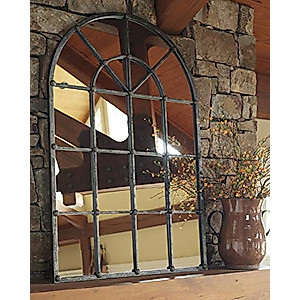 Signature Design by Ashley Wall Mount Oengus Traditional Antiqued Metal Framed Accent Mirror 32x46, Silver