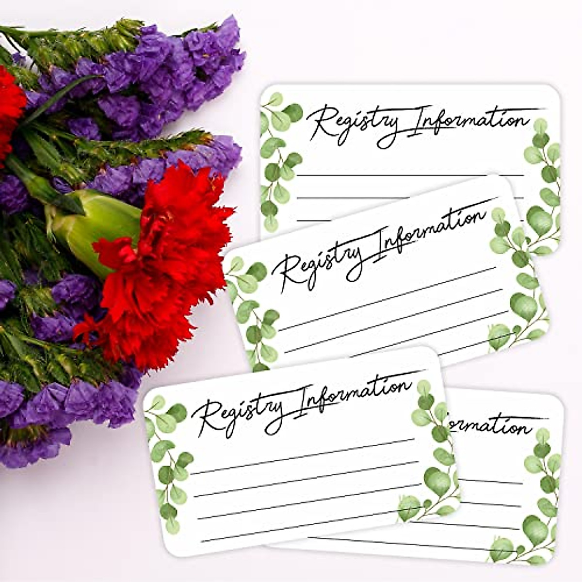 PARTH iMPEX Registry Information Cards - (Pack of 100) 3.5" x 2" Invitation Insert for Bridal Wedding Baby Shower