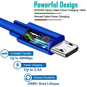2 PCS 10FT Micro USB Power Cord for Fire TV Stick,PS4,Roku Streaming Stick,Roku Express Premier Plus,Chromecast,E-Reader,Intel Computer Replacement,Charger Charging Cable Compatible with Kindle Tablet