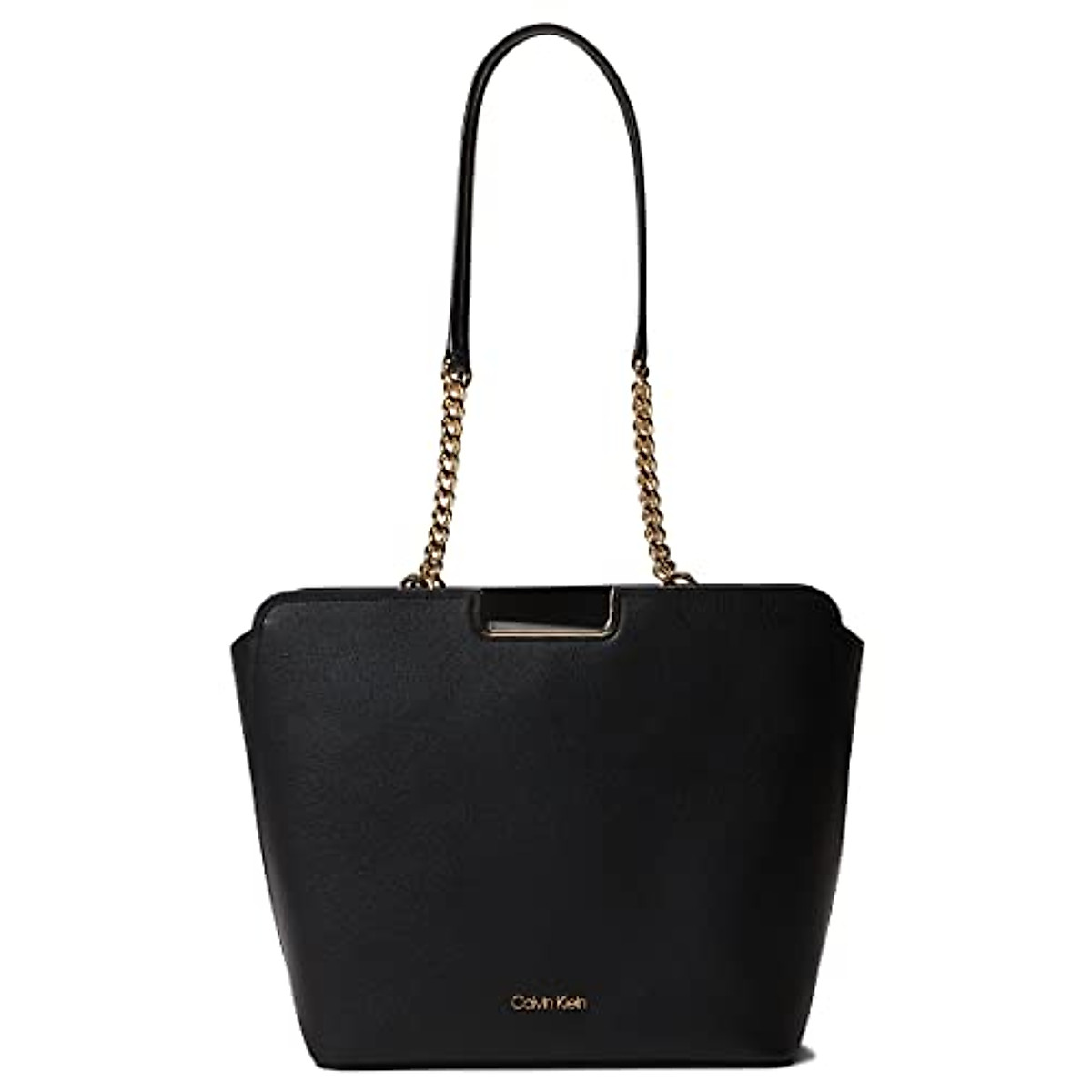 Calvin Klein Finley Saffiano Tote Black/Gold One Size