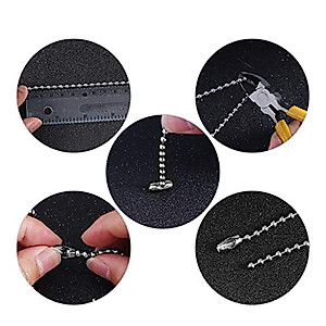 Tiparts 30 Feet Stainless Steel Ball Chains Necklace with 20pcs Connectors Clasps,Silver Bead Chain Sets (Chain Width 2.4mm+20pcs connectors)
