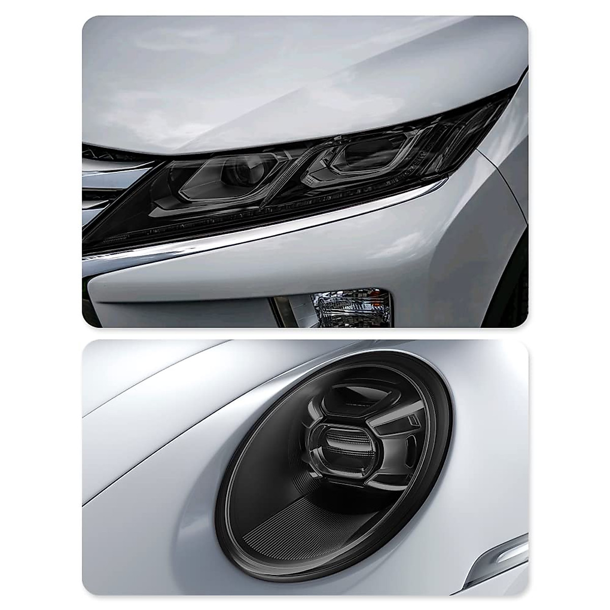 12 X 48inch Car Light Tint Film, Cuttable&Stretchability Car Headlight Taillight Fog Light Vivid Vinyl Wrap Protector,Non-Marking Self-Adhesive Decals Car Decor (Matte Black)