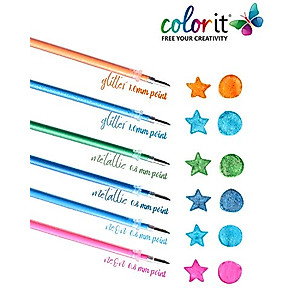 ColorIt 48 Gel Pen Ink Refills for Glitter, Metallic, and Neon - Color Coded for Easy Replacement (Gel)
