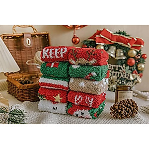 36 Pairs Christmas Fuzzy Socks for Women Men Christmas Gifts Stocking Stuffers Holiday Cozy Fluffy Warm Socks