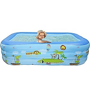 A2B Inflatable Pool Large Outdoor Swimming Pool Printing Paddling Pool for Kids 3-Layers Inflatable Swimming Pool for Backyard Garden Summer Water Party (82.6 x 55 x 25.5 inch) A2B(Printed 1.8m)