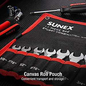Sunex Tools 9930 SAE Stubby Combination Wrench Set, 3/8-Inch - 15/15-Inch, 11-Piece