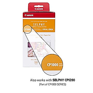 Canon RP-108 High Capacity Color Ink Cassette and 216 Sheets 4 x 6 Paper Glossy For SELPHY CP1300, CP1200, CP910, CP820 Wireless Compact Photo Printer (2-Pack)