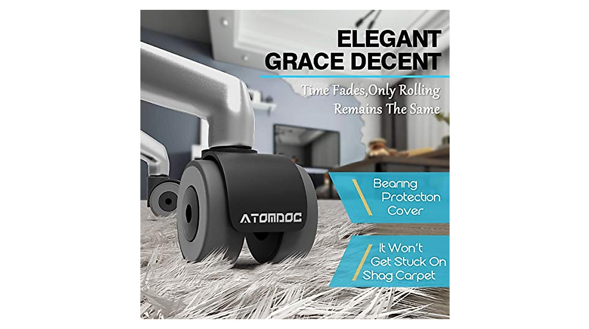 ATOMDOC Office Chair Caster Wheels - Smooth & Durable