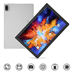 10.1in Tablet, 12GB RAM 256GB, 1920x1200 MT6755 8 Core, with Mouse Keyboard, 4G Call 5G WiFi, 8800mAh Battery 100‑240V US Plug (White)