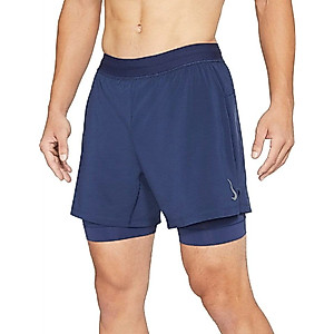Nike Men’s Dry-FIT 2-in-1 Pocket Yoga Shorts, XL Navy Blue