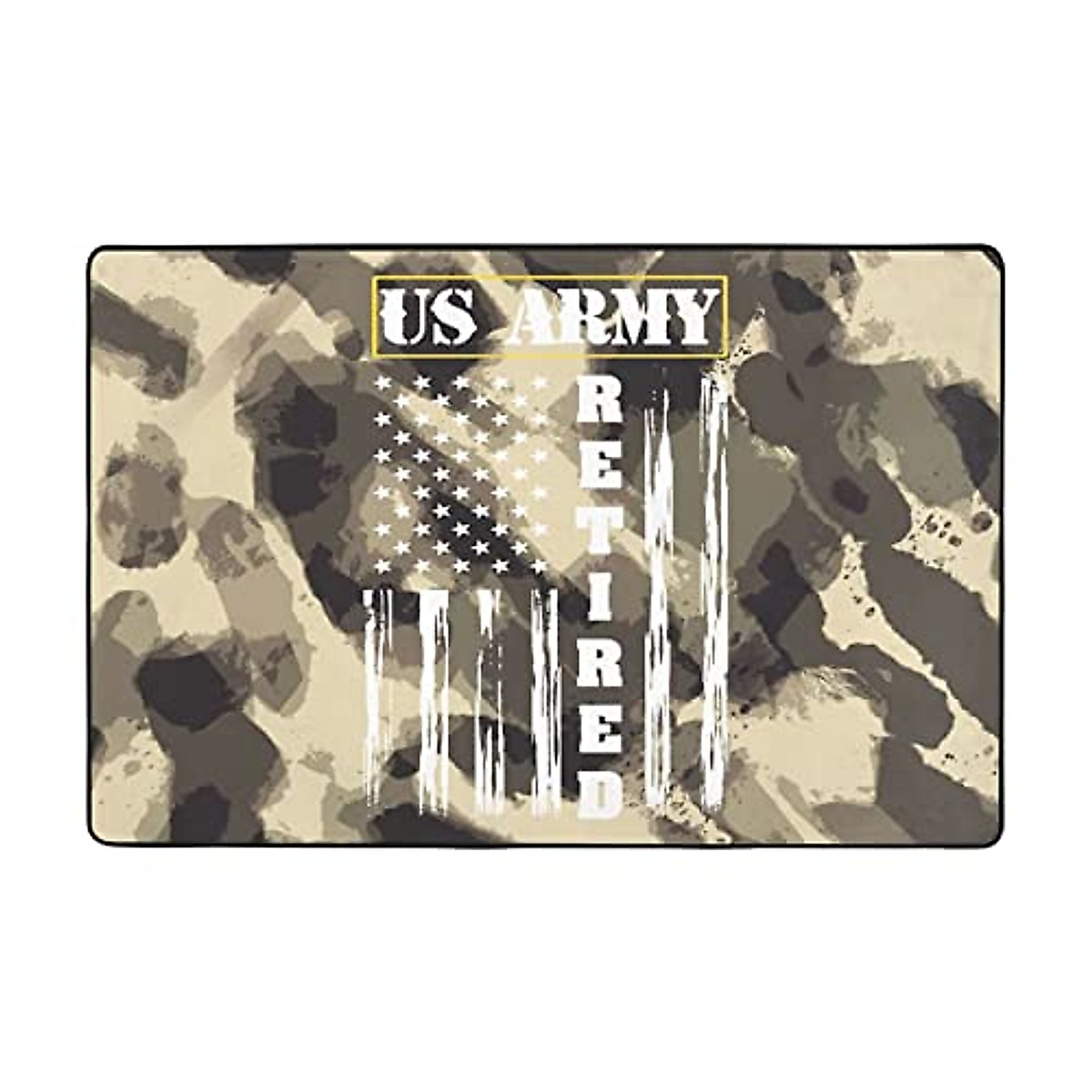 Army Retired American Flag Area Rug Living Room Bedroom Kitchen Sofa Bedside Carpet Floor Mats 72"X48"