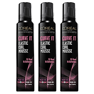 Loreal Advances Hair Style Curve It Curl Mousse 8.3z (Pack of 3)