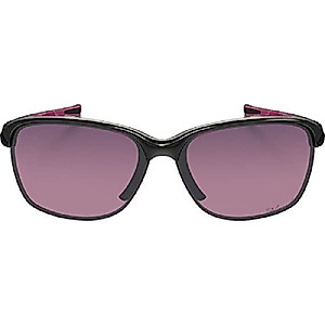 Oakley Women's OO9191 Unstoppable Rectangular Sunglasses, Polished Black/Rose Gradient Polarized, 65 mm