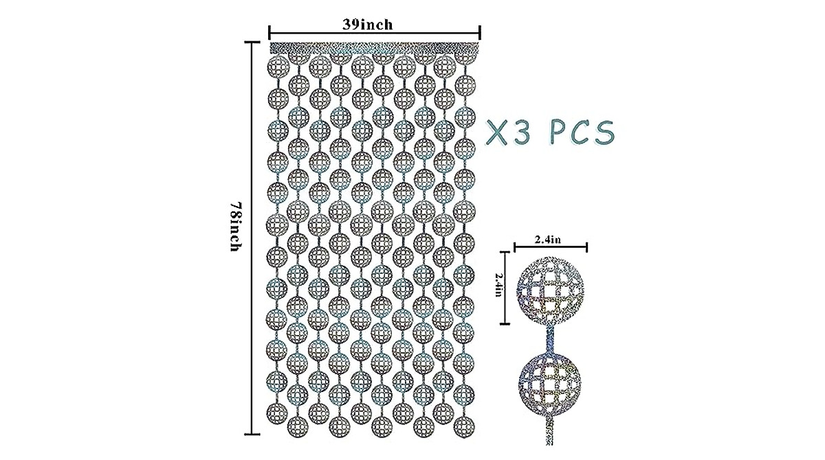 Disco Party Decorations - 3 Pcs Foil Curtains