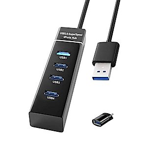 PS4/PS5 USB Hub, ApexOne 4-Port USB 3.0 Hub High Speed 5Gbps USB Splitter Adapter for PS4/PS5, Xbox One/360, Mouse, Keyboard, Laptop, Notebook PC, Moblie HDD, MacBook, Mac Pro/Mini, iMac, Surface Pro