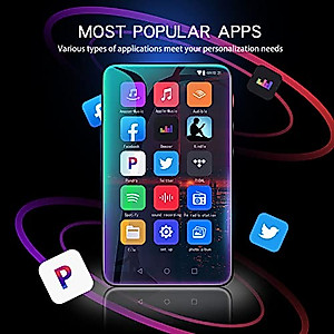 MYMAHDI 80GB MP3 Player with Bluetooth and WiFi,4" Music Player Touch Screen with Spotify, Pandra, Android Streaming MP3 Player with Audible, HiFi MP4 Player with Speaker and Deezer, Max Support 1 TB