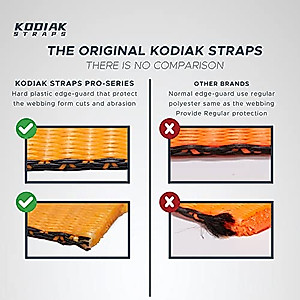Axle Tie Down Straps with Wear Pad - 6 Pack 24"x 2" with D-Ring and Protective Sleeve- Break Strength 10000lb KODIAK STRAPS…
