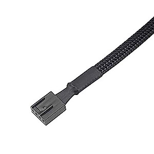 Easycargo 30cm Case Fan Extension Cable, PWM Fan Cable Extension, 3 pin 4 pin Case Fan Power Extension (1-Pack)