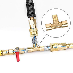 Hromee 18 Pieces Air Coupler and Plug Kit, 1/4-Inch NPT Air Hose Fittings and Compressor Accessories with Universal Quick Coupler, Brass Ball Valve, Swivel Air Plug and Tee Pipe Fitting