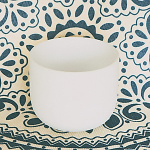 KVKA 8 Inch F Note Heart Chakra Frosted Quartz Crystal Singing Bowl With Carrying Case,Suede Striker,Singing Bowl for Meditation, Yoga, Spiritual Healing (8 inch,F note)