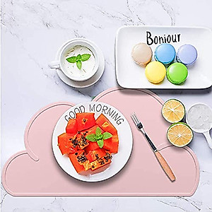 COFHOM Silicone Tablemats, Kids Placemats Non Slip Suction Placemats for Toddler, Heat Resistant Baby Placemats Set That Stick to Table, Portable Easy to Clean and Storage (3 Pack)
