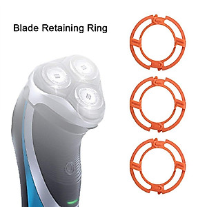 Maxmartt 3 Pcs Blade Retaining Ring Men's Shaver Razor Lock Ring Retaining Ring Orange Blade Retaining Plate Holder Compatible for Norelco Series 7000 9000 RQ12 Models