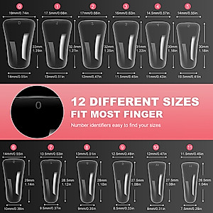 ranrose Ranrose Clear Duck Nail Tips - 120PCS Duck Feet Style Nail Tips for Acrylic Nails Professional,12Size Full Cover Acrylic Fake Nails Wide French False Nails Extension for Nail Salon
