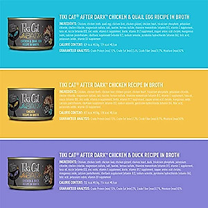 Tiki Cat After Dark, Variety Pack, High-Protein and 100% Non-GMO Ingredients, Wet Cat Food for Adult Cats, 5.5 oz. Cans (Pack of 8)