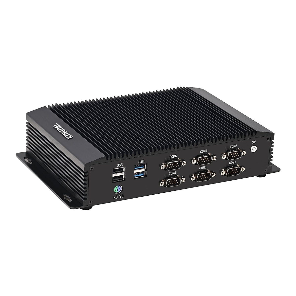 KINGDEL i5 8th Gen. CPU Desktop Computer, Office Computer with 8GB RAM, 128GB SSD, 6xCOM, 4xUSB 3.0, 4xUSB 2.0, 2xLAN, GPIO, HD Port, VGA, Fanless