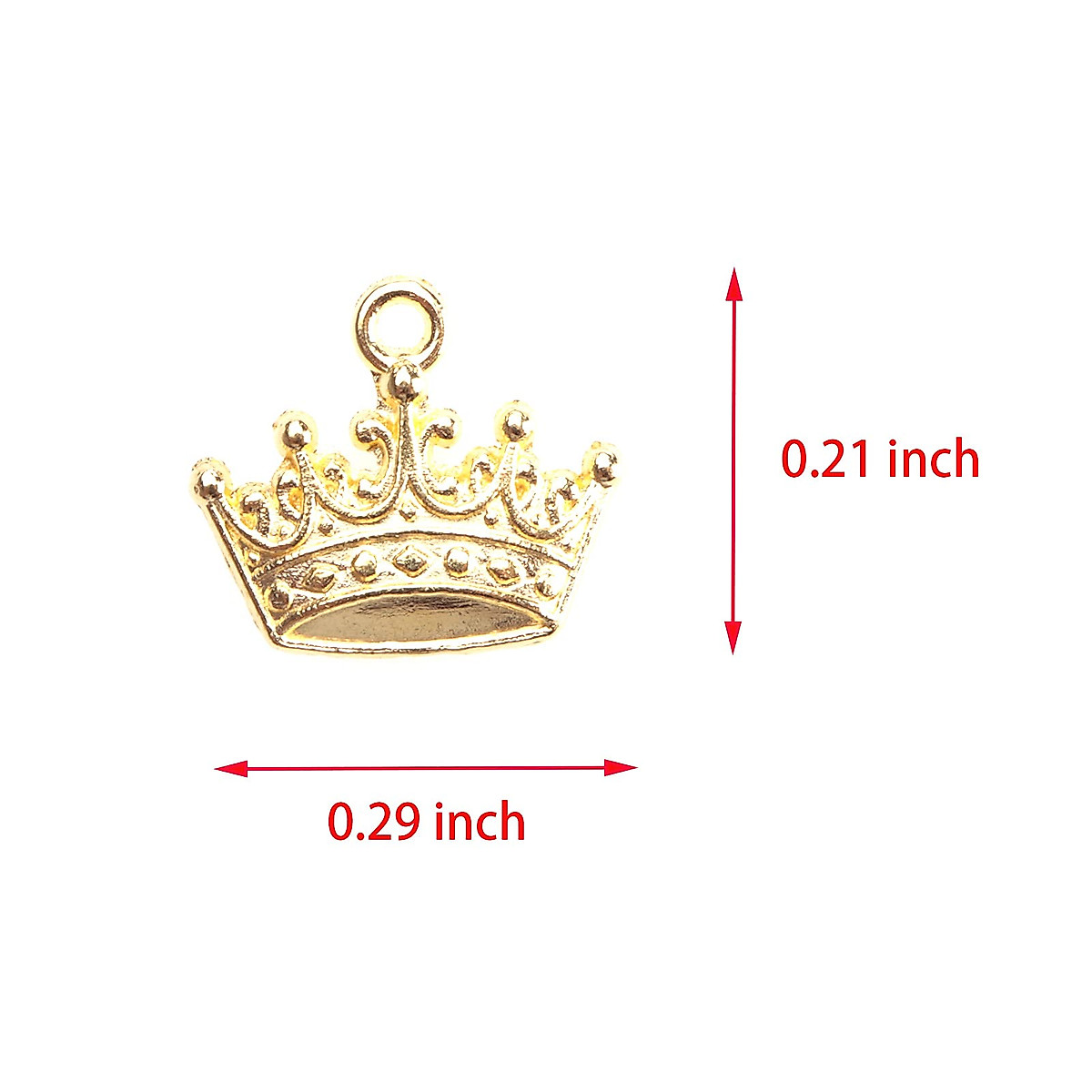 Ruwado 30 Pcs Tiara Charm Mini Metal Vintage Cute Jewelry Pendant for DIY Making Necklace Bracelet Necklace Jewelry Making Crafting Accessories Earring Zippers (Gold)