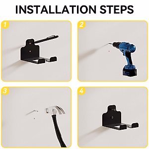 JNIHEEP Garage Organizer Trimmer Rack, Garden Power Tool Hanger Weed Whackers Holder Wall Mounted for Grass Trimmer, Hedge Trimmer, Garage Trimmer, Garden Tools,1 Pack