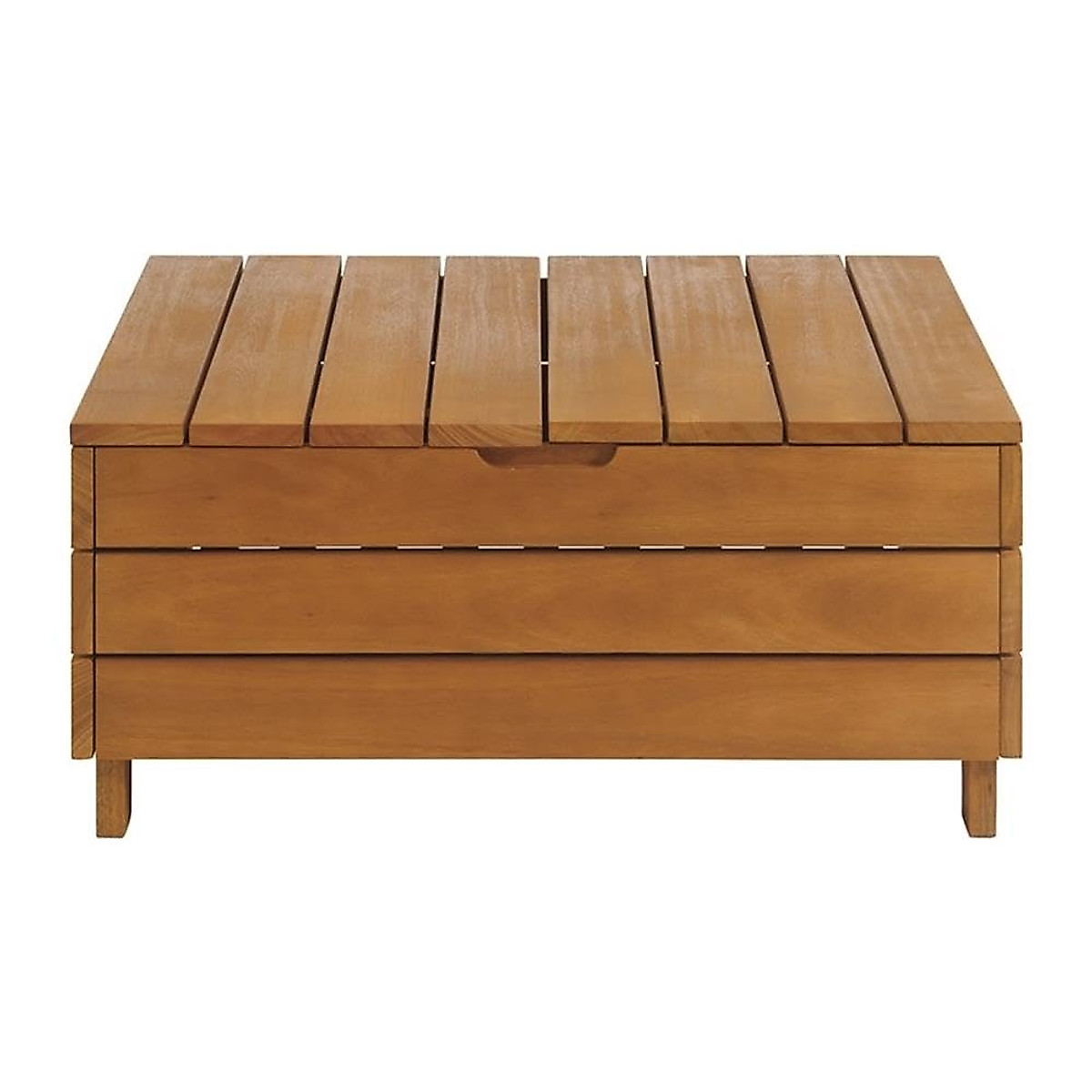 Outdoor Coffee Table - Weather-Resistant Eucalyptus Wood Patio Furniture Table with Lift Top Storage Compartment (Brown)