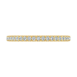 FINEROCK 1/2 Carat Prong Set Diamond Ladies Eternity Ring in 14K Yellow Gold (Ring Size 7) (I1-I2 Clarity)