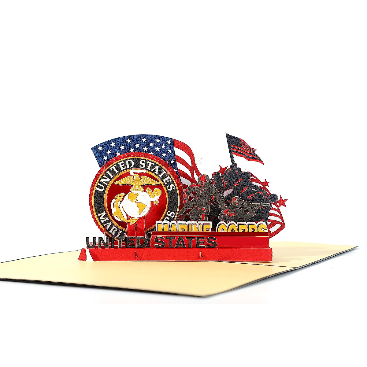 AIT PAPAER ART Pop Up Greeting Card with Envelope for Soldiers Retired Commemorative Card Patriotic Army Greeting Cards Thank You Card Soldier Retirement Card Independence Day Card, Graduation Card,