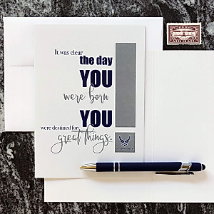 2MyHero - US Air Force - Military Appreciation Greeting Card With Envelope - 5" x 7" - Destined For Great Things