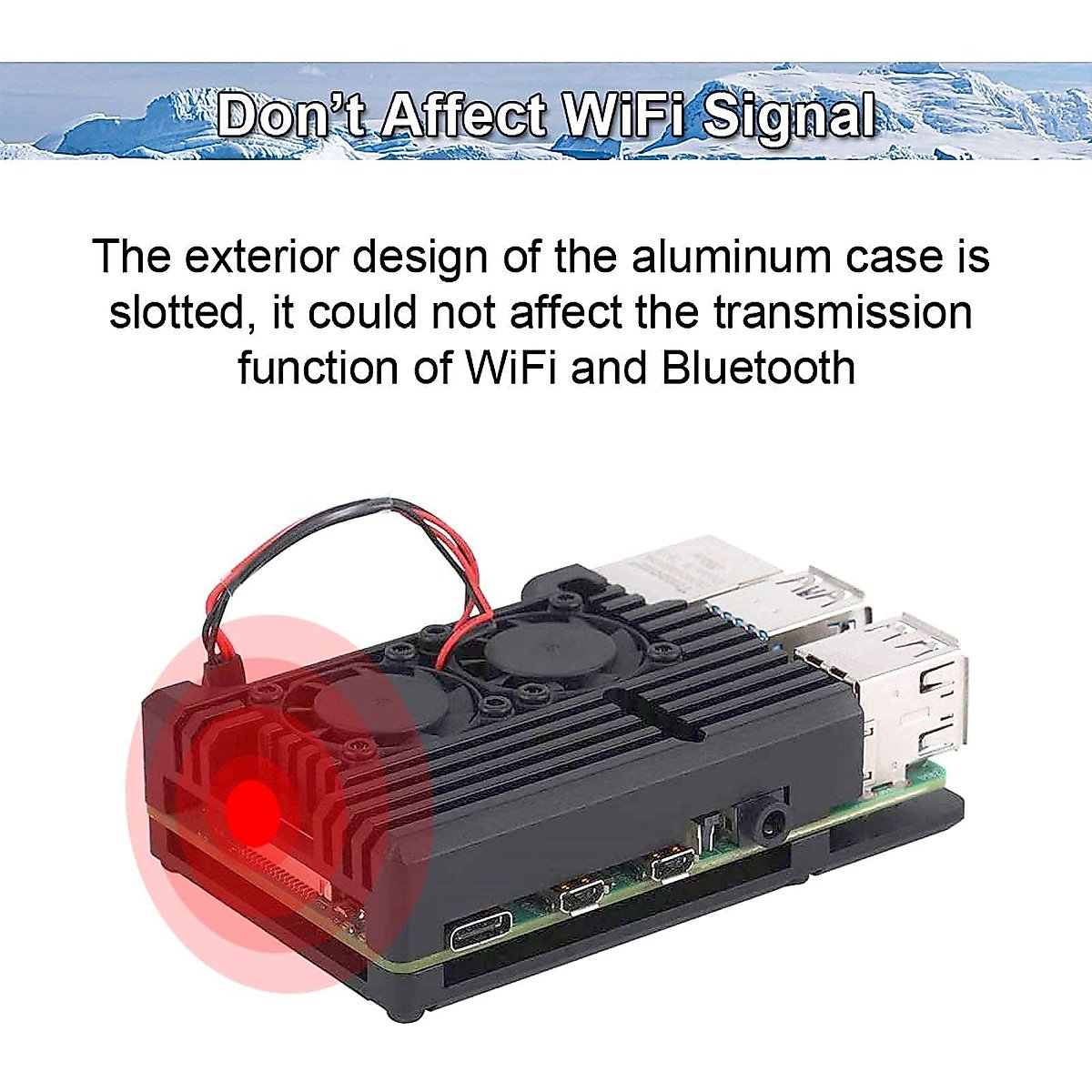 Generic Double Fan Cooling Raspberry Pi 4 Case, Raspberry Pi 4B Aluminum Alloy Case with Intelligent Temperature Control Dual Fan, Built-in Radiator, Rust Protection for Raspberry Pi 4 Model/Pi 4B