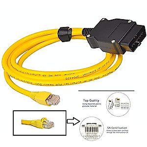 Autogeek ENET (Ethernet to OBD) Interface Cable E-SYS ICOM Coding F-Series Fit for BMW 2M Long
