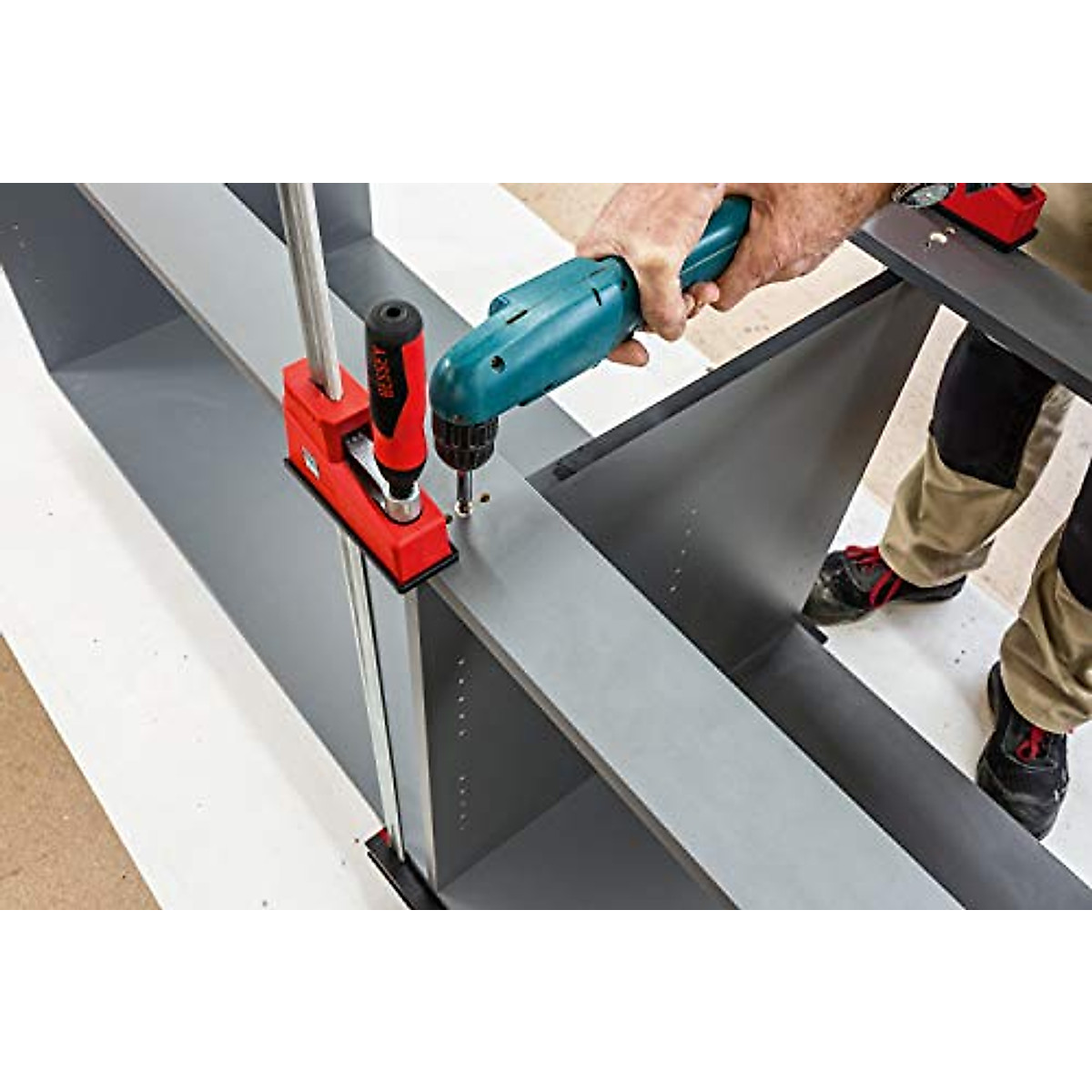 BESSEY KRE3512, 12 In., Parallel Clamp, K Body REVO Series - 1700 lbs Nominal Clamping Force , Spreader, and Woodworking Accessories - Clamps and Tools for Woodworking, Cabinetry, Case Work