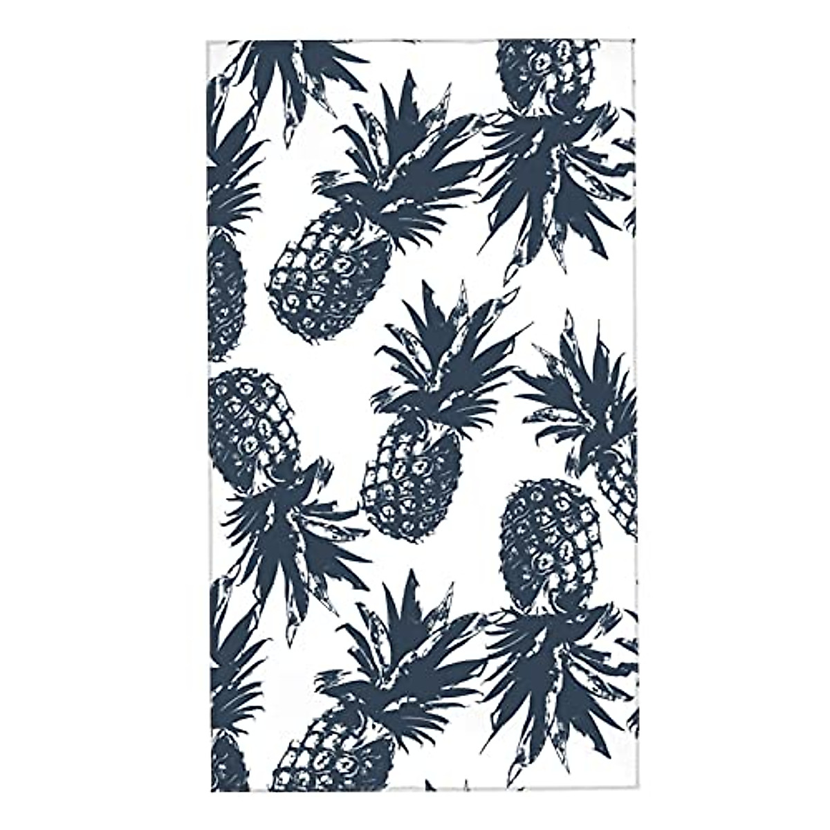 Dark Blue Pineapple Hand Towel Watercolor Summer Fruit Face Towel Soft Fingertip Graphic Hand Towels for Bathroom Kitchen Hotel Yoga & Gym 27.5 X 15.7'