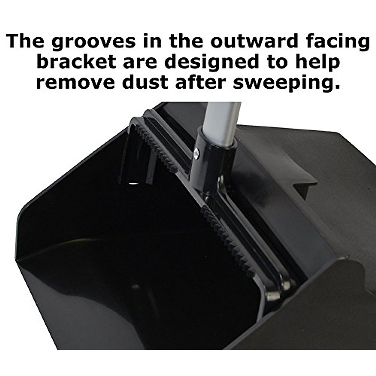 Janico 1085 Commercial Lobby Dustpan Upright, Aluminum Handle, 37” Length, Black