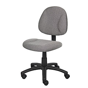 Boss Office Products Perfect Posture Delux Fabric Task Chair without Arms in Grey