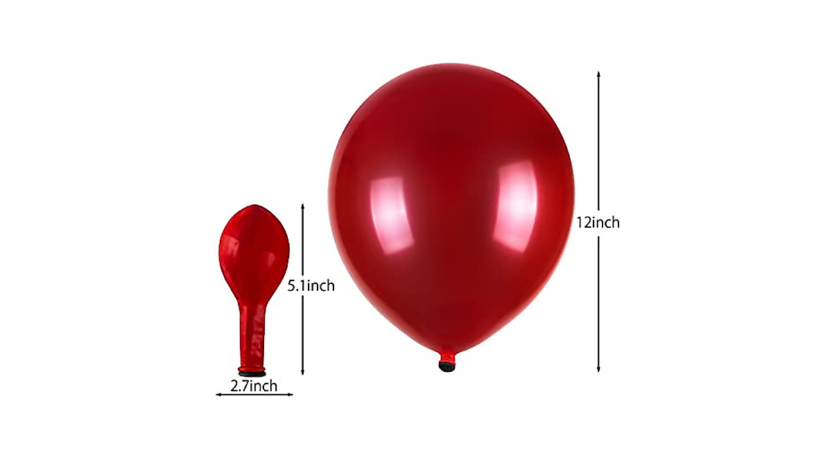 50pcs Chrome Metallic Red Balloons - Elegant Party Decorations
