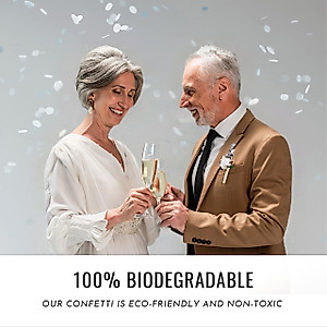 Water Soluble & Biodegradable PURPLE Rice Paper Confetti 6500 Pieces 50 Grams for Bachelorette Party, Engagement Party Decor, Birthday Party, Bridal Shower, Wedding Table Decoration