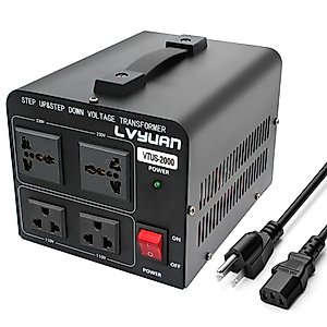 Yinleader 2000W Voltage Converter Transformer(110V to 220V OR 220V to 110V) 2000 Watt Step Up/Down Converter 110/120 Volt - 220/240 Volt w/US Power Cord,Circuit Breaker Protection (VTUS-2000)