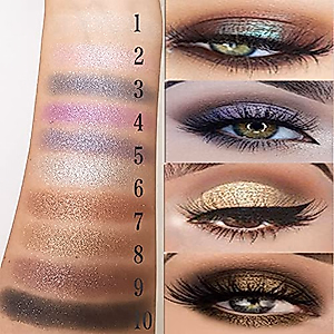 Glitter Eyeshadow Palette Makeup Set,6 Colors Shimmer Eyeshadow Palette Gold Eyeshadow Highly Pigmented Long Lasting Waterproof Sweatproof Professional Nude Eyeshadow Palette Make Up Palettes for Women Warm Natural Neutral Smokey Eye Eyeshadow Palette(#06