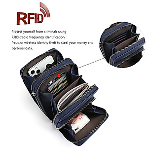 myfriday Touch Screen Crossbody Phone Purse for Women, Rfid Blocking Small Cellphone Shoulder Purse with 2 Adjustable Strap