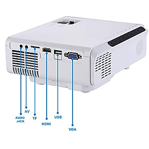 Nuprojector Home Theater Projector Portable - Full HD HDMI VGA LED Supports 1080p, Native 720p 35-100" Projection Size w. Speaker, (2022 Version) (Silver)