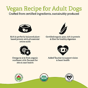 GATHER Endless Valley, Plant-Based, Grain-Free Dry Dog Food, Vegan Adult Recipe with Non-GMO Ingredients, 16 lb Bag